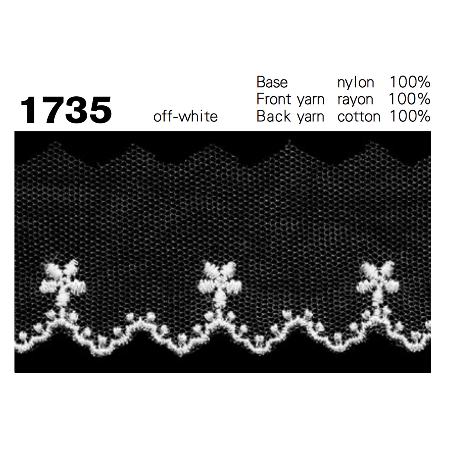 1735 Tulle Lace Kyowa Lace/Okura Shoji Co., Ltd. - ApparelX | Apparel Fabric & Material B2B ...
