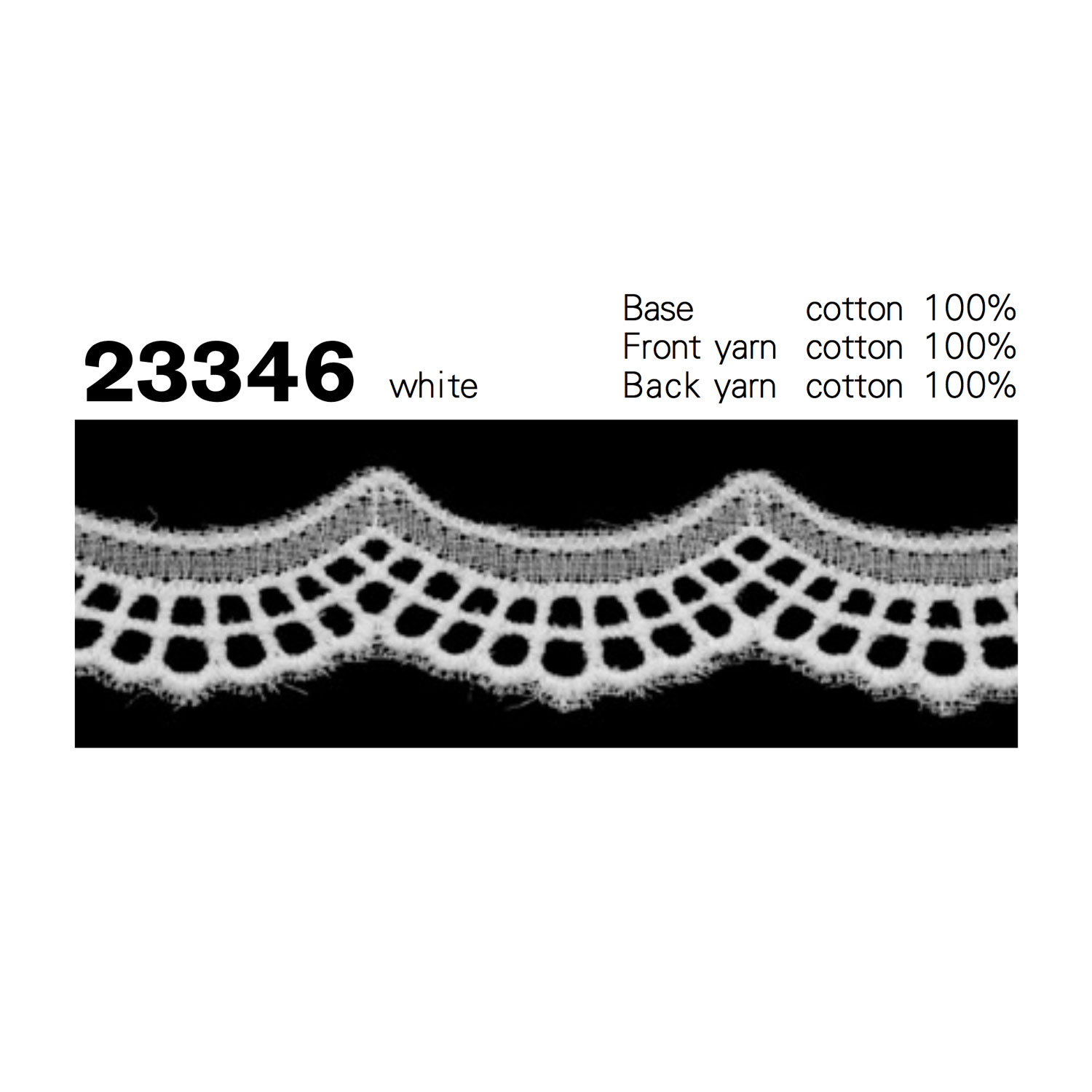 23346 Cotton Fine Lace Kyowa Lace/Okura Shoji Co., Ltd. - ApparelX | Apparel Fabric & Material ...