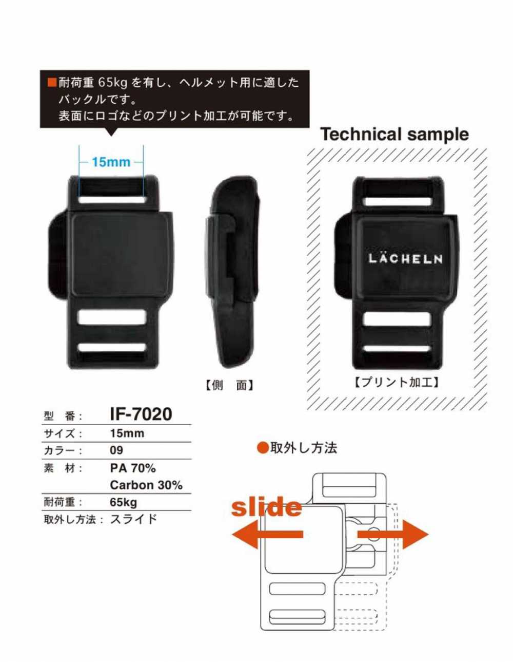 IF-7020 Buckle For 15MM Helmet[Buckles And Ring] FIDLOCK/Okura Shoji Co ...
