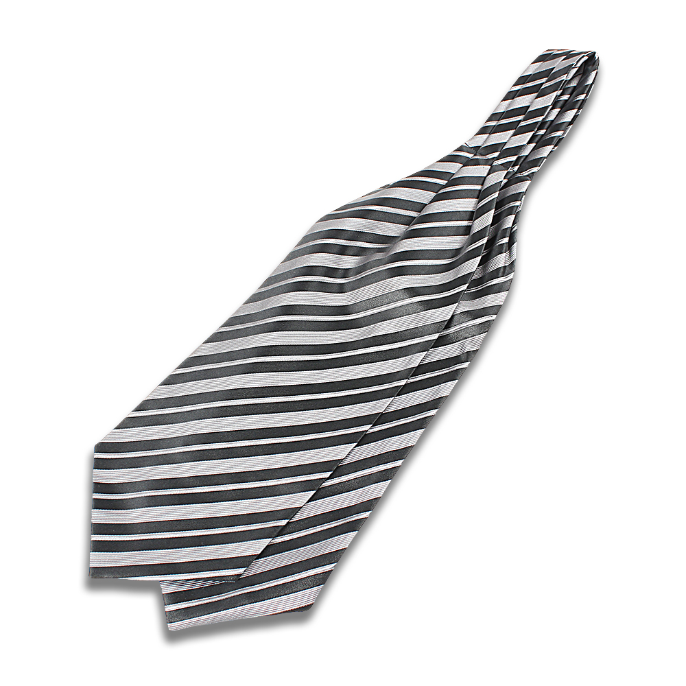 VAS-50 VANNERS Silk Ascot Tie Stripe Black[Formal Accessories] Yamamoto ...